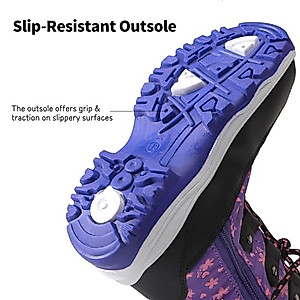 DREAM PAIRS Girls Snow Boots Warm Cozy Anti-Slip Lightweight Mid Calf Faux Fur Lining Winter Shoes for Little/Big Kids,Size 2 Little Kid,Purple,NORDIC