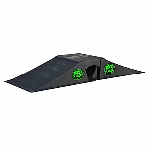 Ten-Eighty Micro Mini Kicker Launch Ramp, Portable Skateboard, BMX Bike, Scooter, RC Car Ramp - Durable, Lightweight, Non-Slip Polymer Construction for Kids & Teens, Black