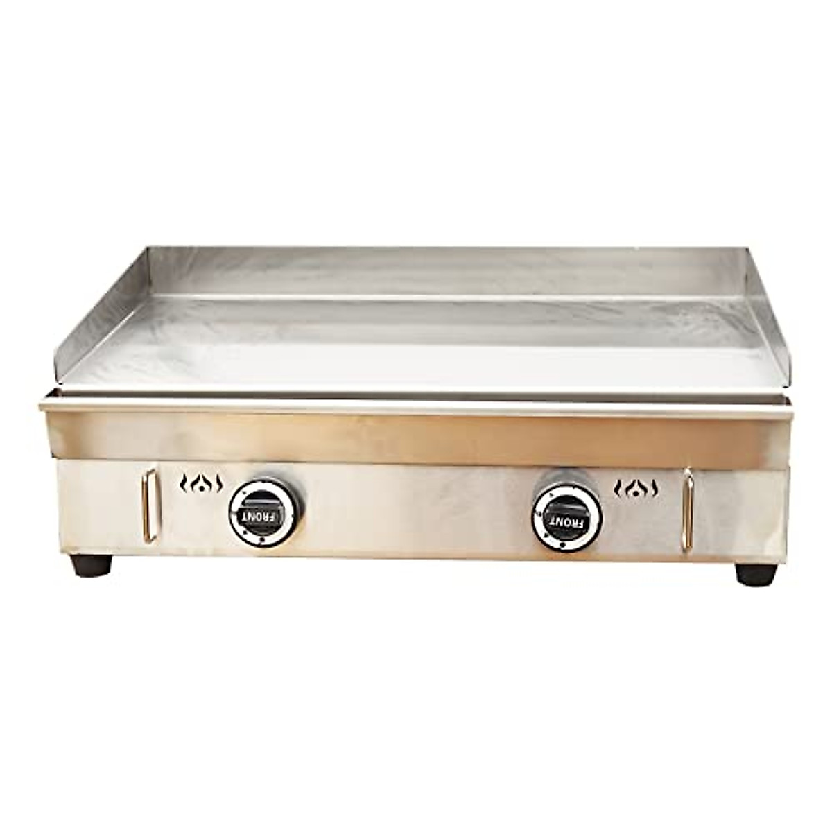 TECHTONGDA LPG Gas Countertop Flat Top Griddle Commercial Stainless Steel Griddle Grill Hot Plate BBQ Teppanyaki Grill with Adjustable Temperature Control for Restaurant Kitchen 2800Pa 28.94x16.14 in