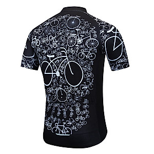Uriah Men's Cycling Jersey Short Sleeve Reflective with Rear Zippered Bag Skull Bike Size XL