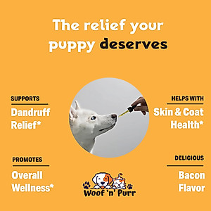 Natural Dog Dandruff Treatment - Supports a Health Skin & Coat, & Dandruff Relief - Dog Dry Skin - Dog Dry Skin Treatment - Dog Skin and Coat Supplement - Skin and Coat Supplement for Dogs - 1 fl oz