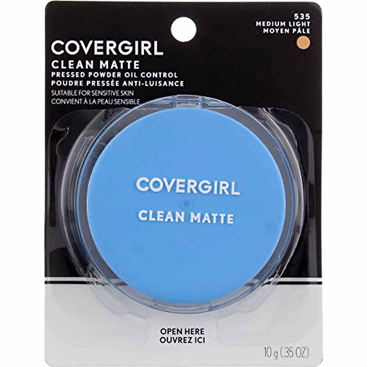 COVERGIRL Clean Matte Pressed Powder Medium Light, .35 Ounce (packaging may vary)
