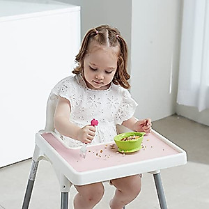Ireka Baby Placemat Compatible with IKEA High Chair Antilop Tray Placemat Accessories, Chabchabi (Mushroom Gray)