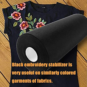 New brothread Black Cut Away Machine Embroidery Stabilizer Backing 12" x 25Yd roll - Medium Weight 2.5 oz - 2 Options - Tear Away/Cut Away
