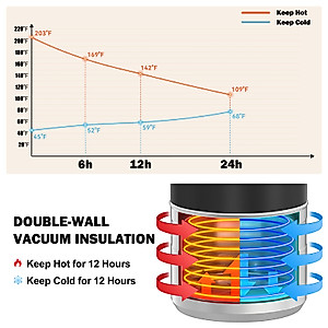 USEEM 17 Ounce Vacuum Insulated Food Jar, 316L Stainless Steel Leak Proof Soup Thermal, Cold Hot Food Container with Folding Spoon, Bowl Lid and Silicone Handle for Kids, Adults(Silver Grey)