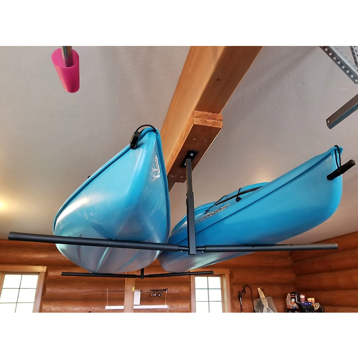 StoreYourBoard 2 Kayak Ceiling Rack, Hi Port 2 Storage Hanger Overhead Mount, Adjustable (Extra Large (30" Arms))