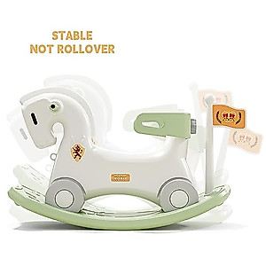 CHORBEYCH Knight Rocker Horse Balance Bike Ride Toy for Toddler 1-3 Years Kids Boys Girls Birthday Gifts Outdoor Farm Riding Animal Rocker Push(Green)