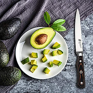 TUO Kitchen Utility Knife-5 inch All Purpose Cooking Knife-German Stainless Steel Small Chef Knife-G10 Ergonomic Handle with Gift Box-Legacy Series