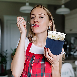 Xumbtvs Reusable Ice Cream Sleeve, 4 Pcs Neoprene Insulated Sleeves for Ninja Creami Deluxe Pints, Compatible with NC501, NC500 Series Deluxe Ice Cream Maker Containers, Only Sleeve(Colorful,24oz)