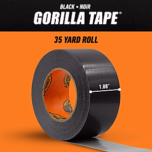 Gorilla Black Duct Tape, 1.88" x 35 yd, Black, (Bulk Pack of 18)