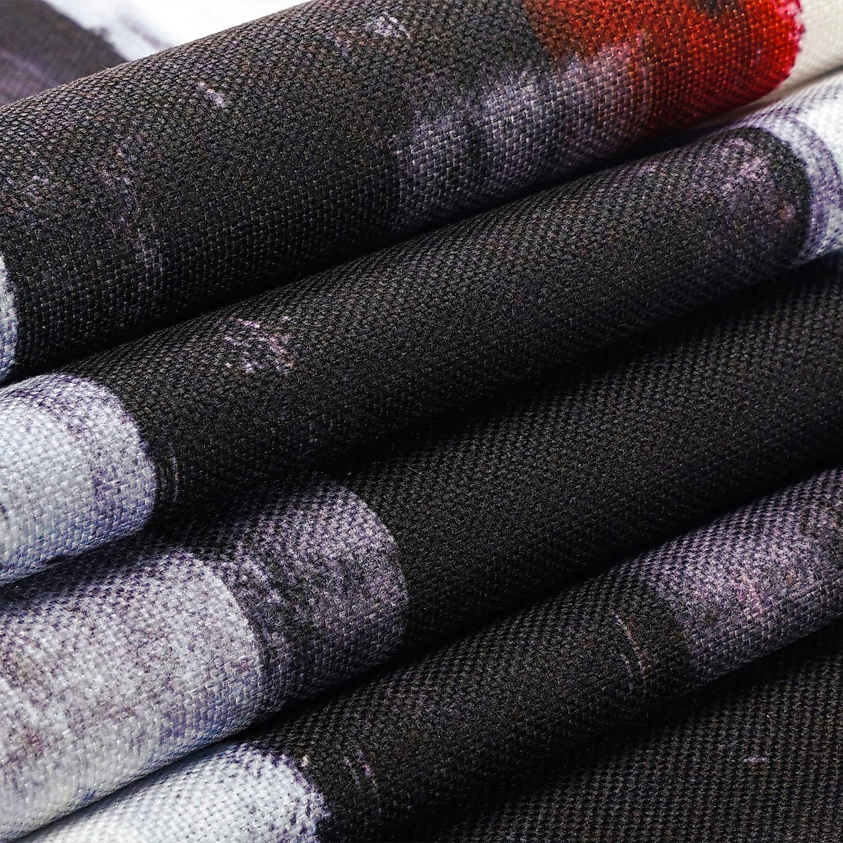 Modern Burlap Table Runner,Abstract Red and Black Art Table Runners for Table Dresser Runner Farmhouse Style for Dinner Party Holidays Home Decoration (Red and Black, 13"x 71")