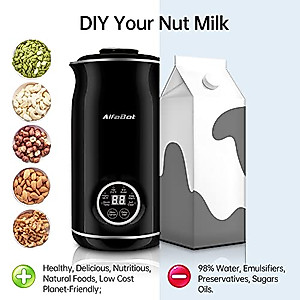 Nut Milk Maker, Automatic Almond Milk Machine for Homemade Plant-Based Milk, Oat, Soy, Almond Cow and Dairy Free Beverages, 20 oz Soy Milk Maker with Delay Start/Keep Warm/Self-Cleaning/Boiling, Black