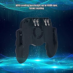 Heat Dissipation Mobile Phone Gamepad, Perfect Cooling Effect Gaming Handle, Mobile Phone Game Controller with Fan, Protect Mobile Phone for Home