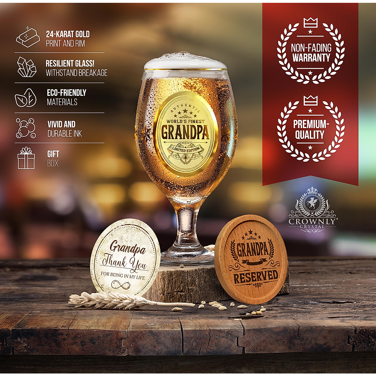 Kies®GIFT Gifts for Grandpa Beer Glass Personalized Gift Grandpa Gifts Grandparents Gift Ideas Great Grandpa Gifts