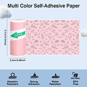 Mini Printer Paper Thermal Sticker printer Paper Mini Thermal Printer Paper Photo Printer Labels kids camera paper 10 roll Suitable for Various Inkless Sticker Printers