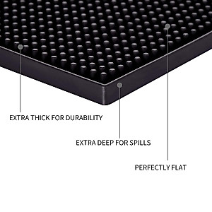 Bar Mat for Cocktail and Coffee Bar 12" x 18" Rubber Bar Service Spill Mat for Cocktail Bartender Coffee Bar or Countertop Mats Glass Drying Mat (Black Border - 12 x 18)