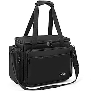 ITHWIU Sewing Machine Carrying Case with Multiple Pockets for Accessories, Universal Tote Storage Bag with Shoulder Strap Compatible with Most Standard Singer, Brother, Janome, Black