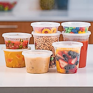 EDI [12 OZ, 250 Sets] Wholesale Plastic Deli Food Storage Containers with Airtight Lids | Microwave-, Freezer-, Dishwasher-Safe | BPA Free | Heavy-Duty | Meal Prep | Leakproof | Recyclable