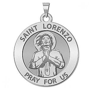 PicturesOnGold.com Saint Lorenzo Ruiz Religious Medal - 3/4 Inch Size of a Nickel -Sterling Silver