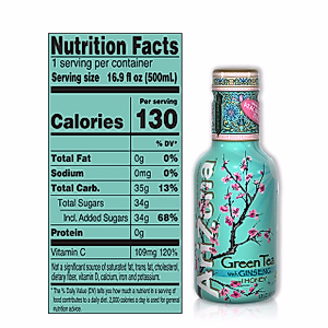 AriZona Green Tea, 16.9 Fl Oz (Pack Of 20)