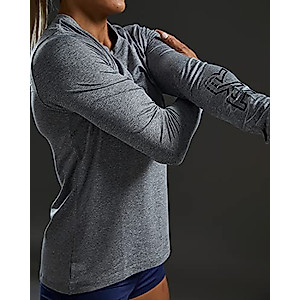 TYR Women's Standard Long Sleeve Sun Protection Performance T-Shirt UPF 50+, Heather Grey