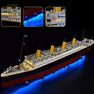 LED Light Kit for Lego (Titanic Ship) - Decoration Lights Compatible with Lego Creator Expert 10294 Building Blocks Model (Not Include The Model)