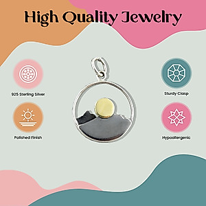 FashionJunkie4Life Sterling Silver Mountain Necklace, 18" Chain | Birthday Gifts for Men and Women