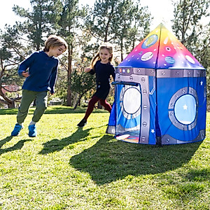 Rocket Ship Play Tent for Kids | Spaceship Toys and Forts for Boys and Girls | Imaginative Indoor and Active Outdoor Play, Games & Gifts