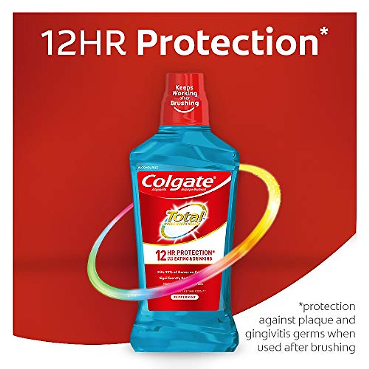 Colgate Total Pro-Shield Alcohol Free Mouthwash, Peppermint - 500mL, 16.9 fluid ounce