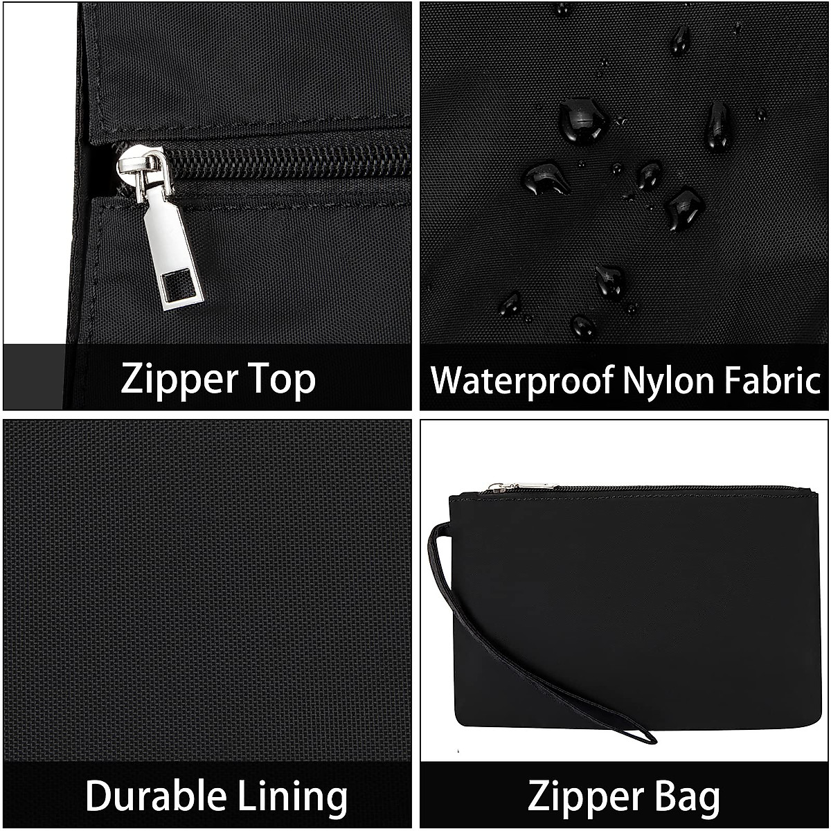 IBFUN Utility Tote Bag with 14 Exterior Interior Pockets Zip Top Teacher Tote Bag for Teacher/Student/Work Women(Medium)