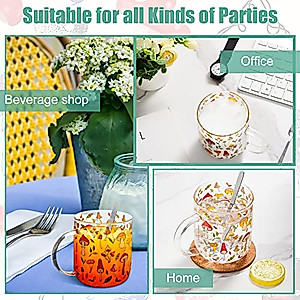 Mushroom Mug with Handle, 15oz Clear Mushroom Glass Cup, Cute Mushroom Stuff Coffee Mug with Stainless Steel Desert Spoon Long Teaspoons for Coffee Tea Milk Gift Decor