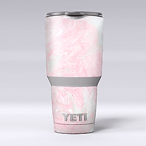 Design Skinz Pink and Teal Slate Marble Surface - Skin Decal Vinyl Wrap Kit Compatible with The Yeti Rambler Cooler Tumbler Cups