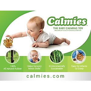 Calmies Teether for Babies Without BPA, 100 Percent Natural Rubber Toy for Infants, Plant Based, No Parabens, No PVC, and No Phthalates, Unscented