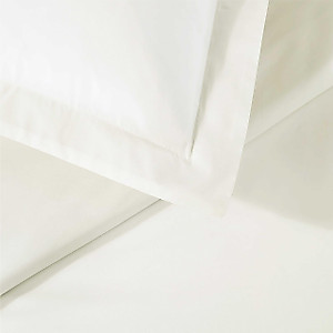 Pure Parima Hotel Collection Ultra Percale Duvet Cover Set | 100% ELS Giza Egyptian Cotton | Hidden Zipper Closure | Comforter Cover 2 Pillow Shams (Bone, Queen)