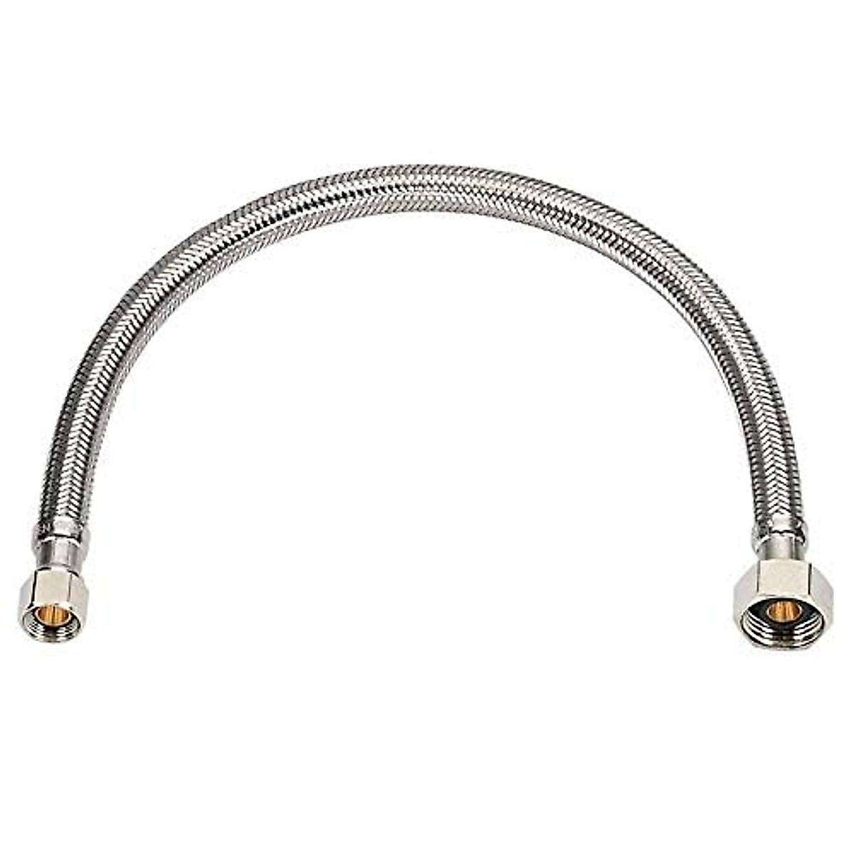 EZ-Fluid Plumbing 30" x 1/2" Fip x 3/8" Comp S.S Braided Flexible Water Hoses Connectors,Faucet Supply Line,Faucet Water Supply Hose Connector Lines For Bathroom,Kitchen,Outdoor Sink Faucets(1)
