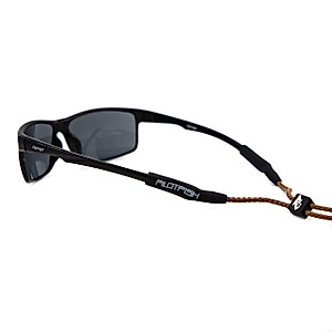 Pilotfish Leather Sunglasses Strap - Glasses Retainer Cord for Men or Women, Secure Chain Eyeglass or Sunglass Holder (Tortoise)