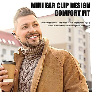 MaxKite Ear Clips Ear Buds Open Ear Headphones Wireless Ear Clip Bone Conduction Earbuds Waterproof Bluetooth 5.3 Sports Work Bone Buds Clip on Outer Headphones Cycling Earpiece for Driving Running