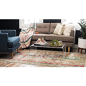 Unique Loom Sedona Collection Distressed, Southwester, Over-Dyed, Vintage Area Rug, 9' 0" x 12' 0", Blue/Beige