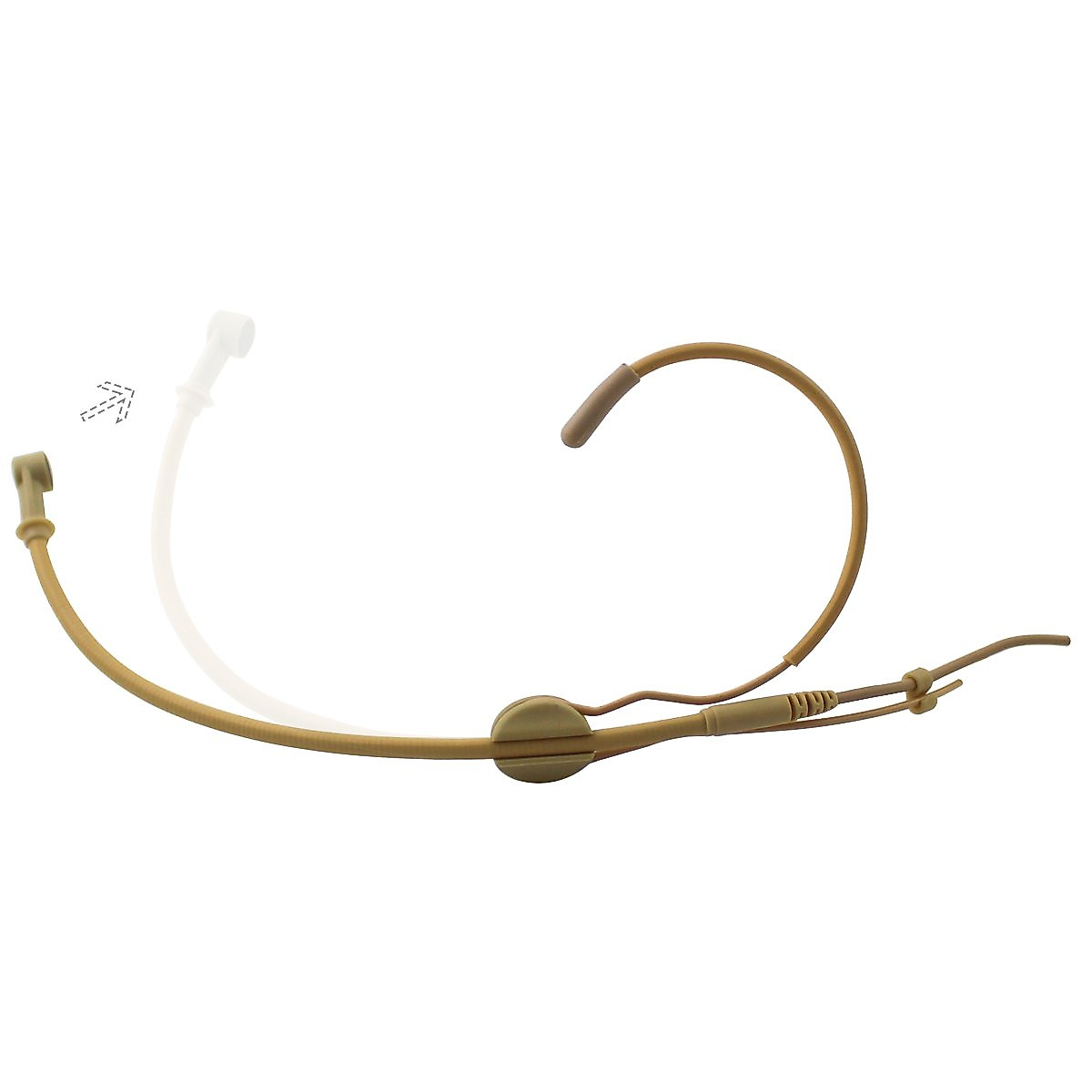 J K MIC-J 069 Earhook Headworn Headset Unidirectional Microphone Compatible with Sennheiser Wireless Microphone System - 1/8" TRS Locking Screw Plug