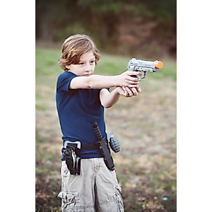 Commando Toy Play Set 5 Piece Military Toys for Kids Cowboy Sheriff Blaster with Holster and Adjustable Belt, Role Play Dress Up Halloween Costume Accessories