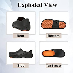 Slip Resistant Chef Shoes Men, Men's Professional Non Slip Waterproof Nurse Shoe for Kitchen Restaurant Hospital, Zapatos para Trabajar En Restaurante De Hombre Black