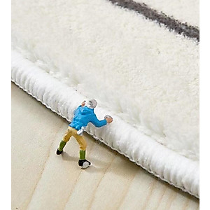 Contemporary Modern Art Deco Blue Washable Area Rug 5x7 Soft Faux Wool Irregualar Shaped Carpet for Living Room Bedroom Dining Kitchen Accent Runner Rug