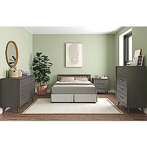 Child Craft Cranbrook 4 in 1 Convertible Crib, Mid Century Modern Baby Crib Converts to Day Bed, Toddler Bed and Full Size Bed, 3 Adjustable Mattress Positions