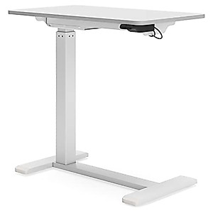 Signature Design by Ashley Lynxtyn Adjustable Height Side Desk, 28"W x 16"D x 26/41"H, Black