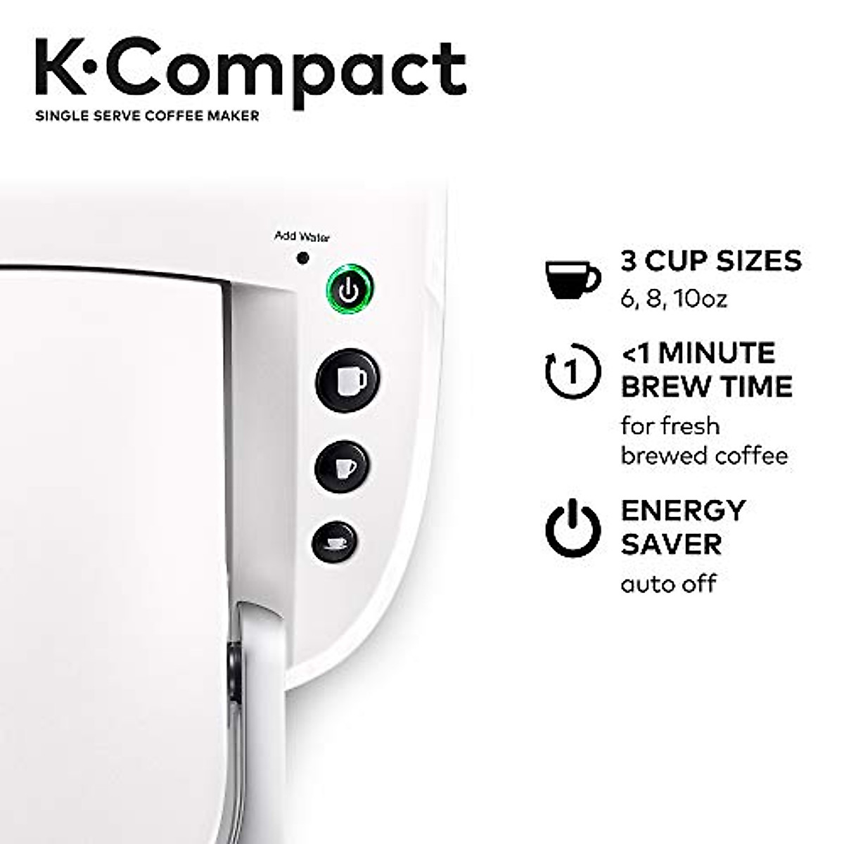 Keurig K-Compact Single-Serve K-Cup Pod Coffee Maker, White
