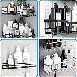 WLLHYF 4 Packs Shower Caddy Adhesive Replacement, Transparent Strong Sticky Waterproof Heavy-duty Nail Free Adhesive Pads for Bathroom Storage Shelves Soap Holder Kitchen Racks