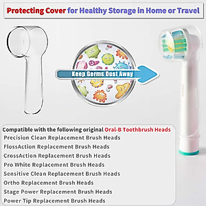 Electric Toothbrush Travel Case for Oral-B Toothbrushes - 4 Pcs Toothbrush Head Covers Compatible with Oral B Electric Toothbrush Heads (White)