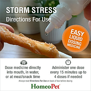 HomeoPet Storm Stress, Storm Anxiety Relief for Dogs, Cats, and Other Small Animals, 15 Milliliters