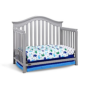 StorkCraft Graco Bryson 4-in-1 Convertible Crib,Pebble Gray,Easily Converts to Toddler Bed Day Bed or Full Bed,Three Position Adjustable Height Mattress,Some Assembly Required (Mattress Not Included)