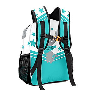 WOWPersonalTailor Cheers Light Blue Cheerleaders Backpack Waterproof Travel Bag for Hiking Camping